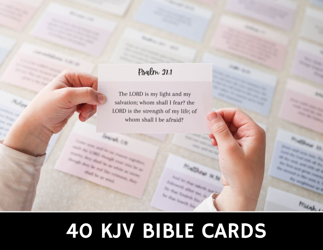 KJV Bible Scripture Cards | Printable Set of 40 | Christian ...