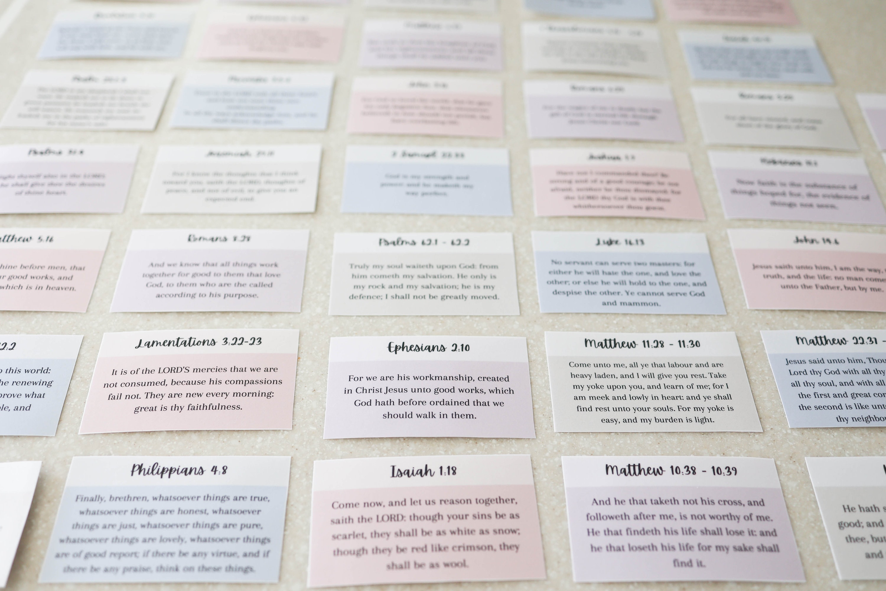 KJV Bible Scripture Cards Printable Set of 40 Christian Encouragement ...