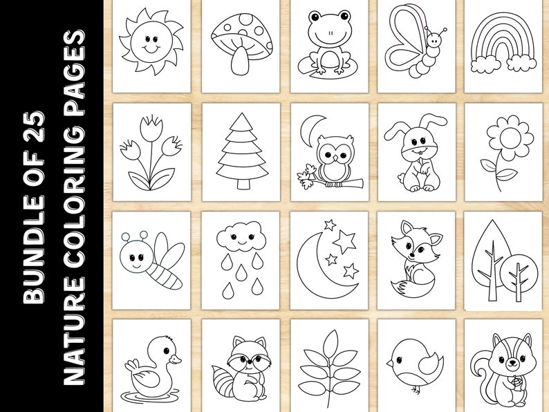 Beginner Nature Coloring Sheets Coloring Page Easy - Etsy
