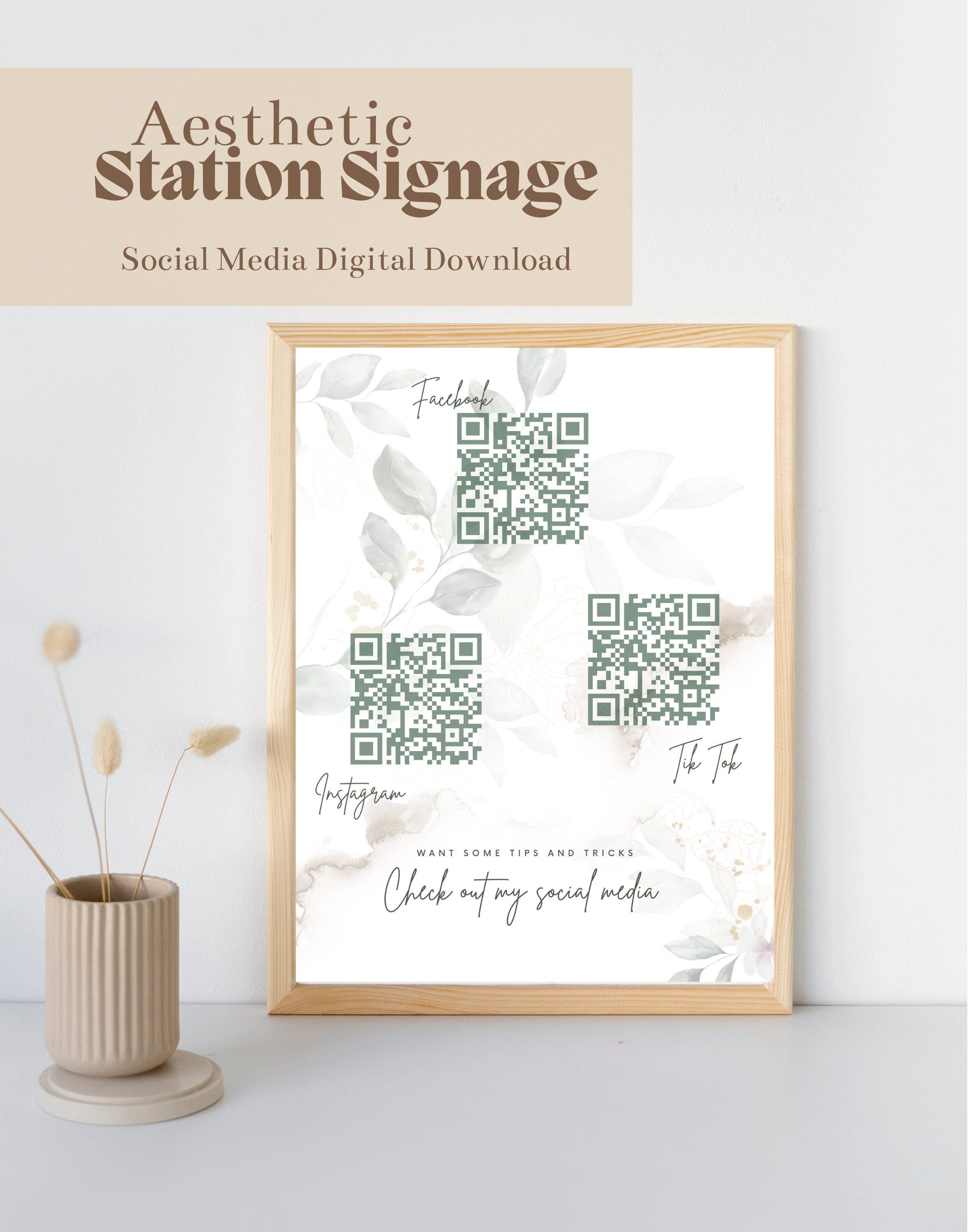 Salon Station Sign Digital Download Salon Advertising Hairstylist ...