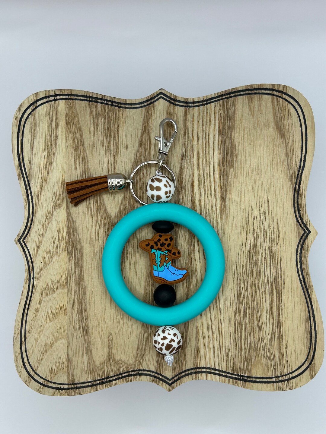 Cowgirl Boot Keychain - Etsy