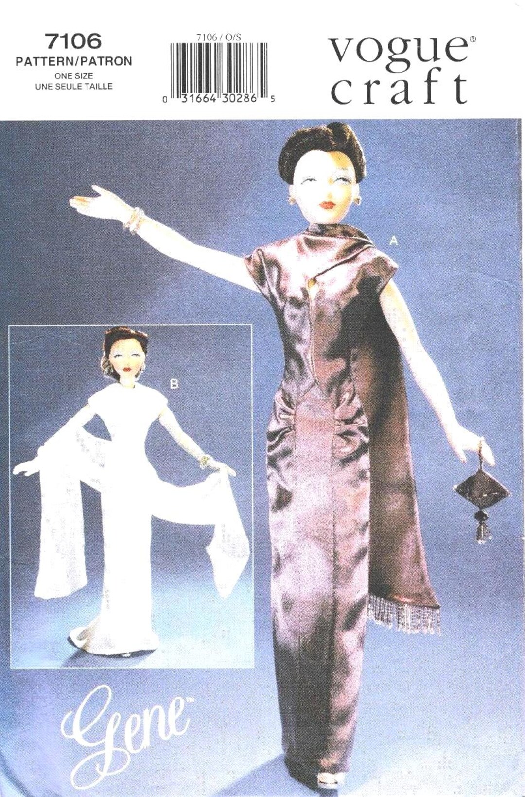 Vogue 7106 Gene Doll Clothes Pattern for EVENING DRESS Fits Gene/madra ...