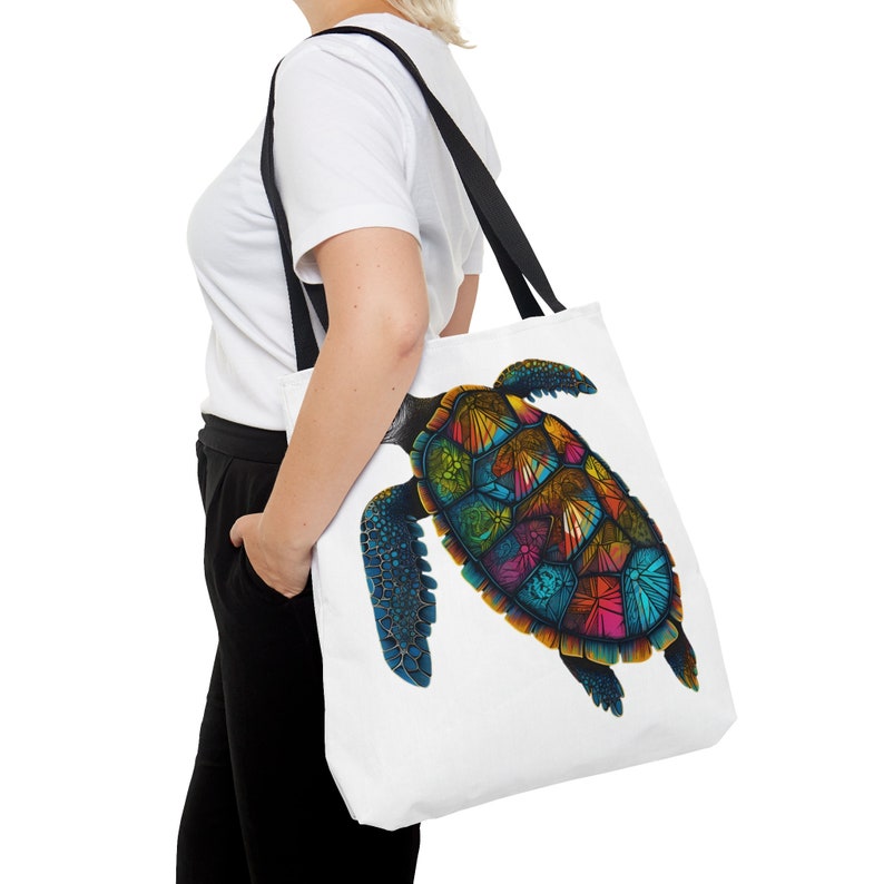 Colorful Sea Turtle Tote Bag - Eco-friendly Canvas - Oceanic Chic - Etsy