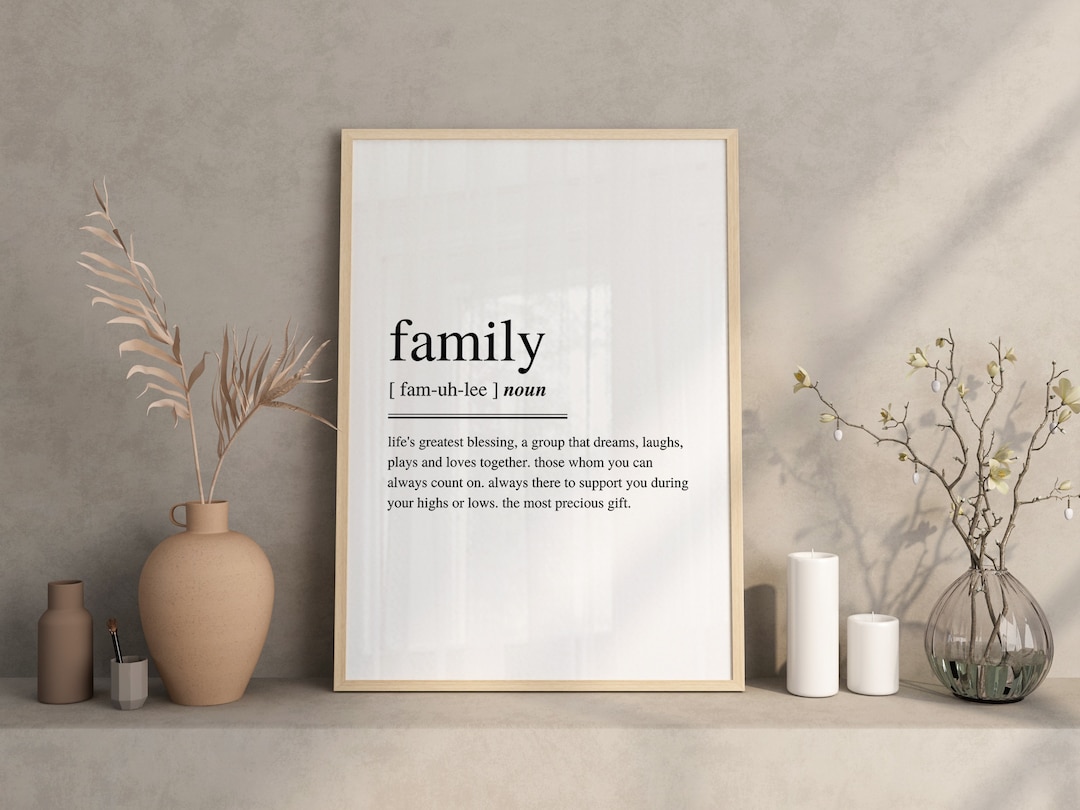 Family Definition Typography Posters, Family Quote Dictionary ...