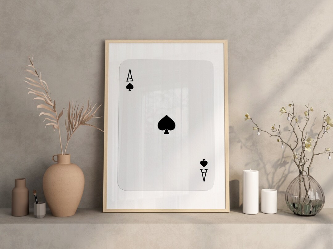 Trendy Ace of Spades Print, Playing Card Poster, Trendy Retro Wall Art ...