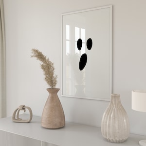 Halloween Wall Art, Cute Ghost Print, Aesthetic Fall Decor, Boho ...