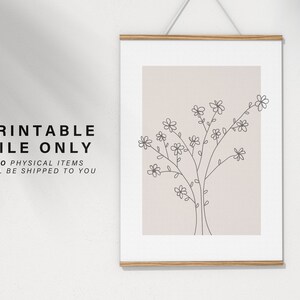 Set of 3 Botanical Art Print, Continuous Line Neutral Artwork Poster ...