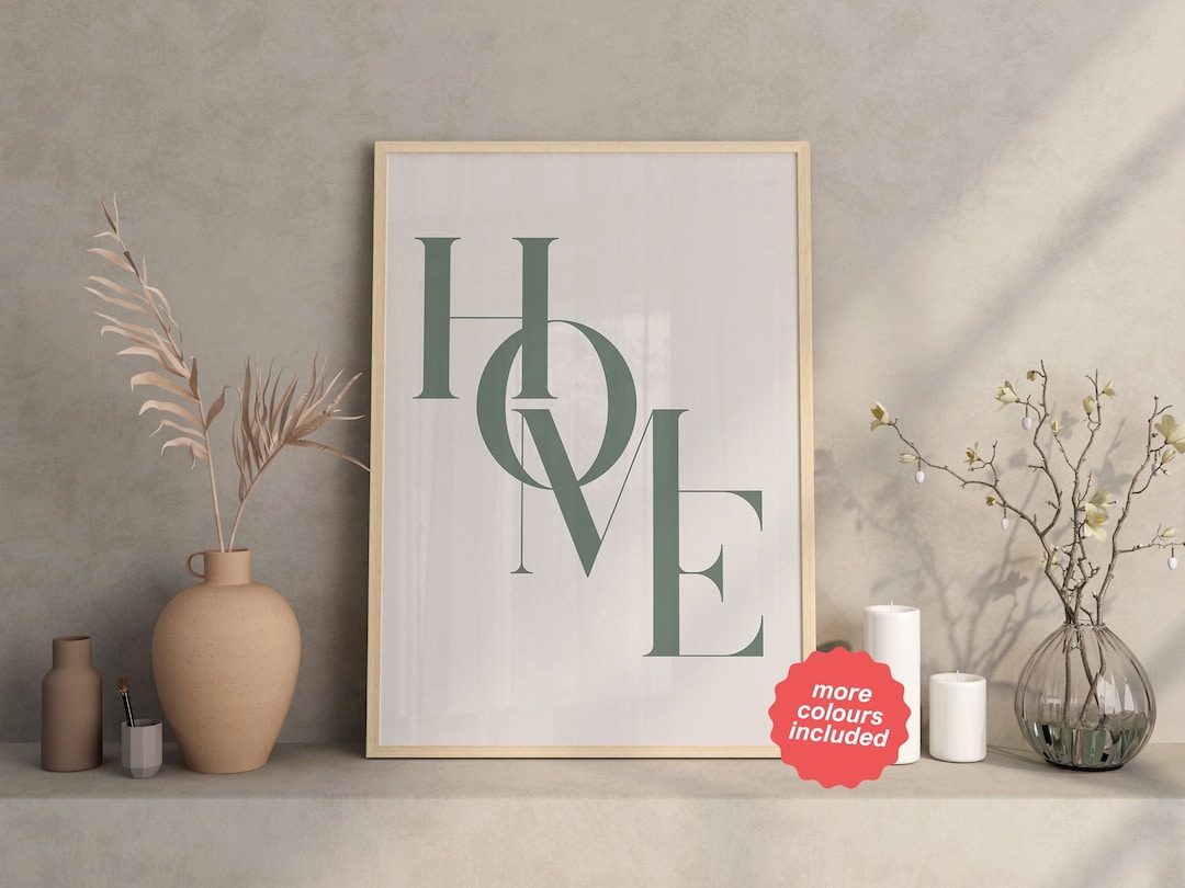 Home Typography Posters, Home Quote Print, Home Entrance Wall Art ...