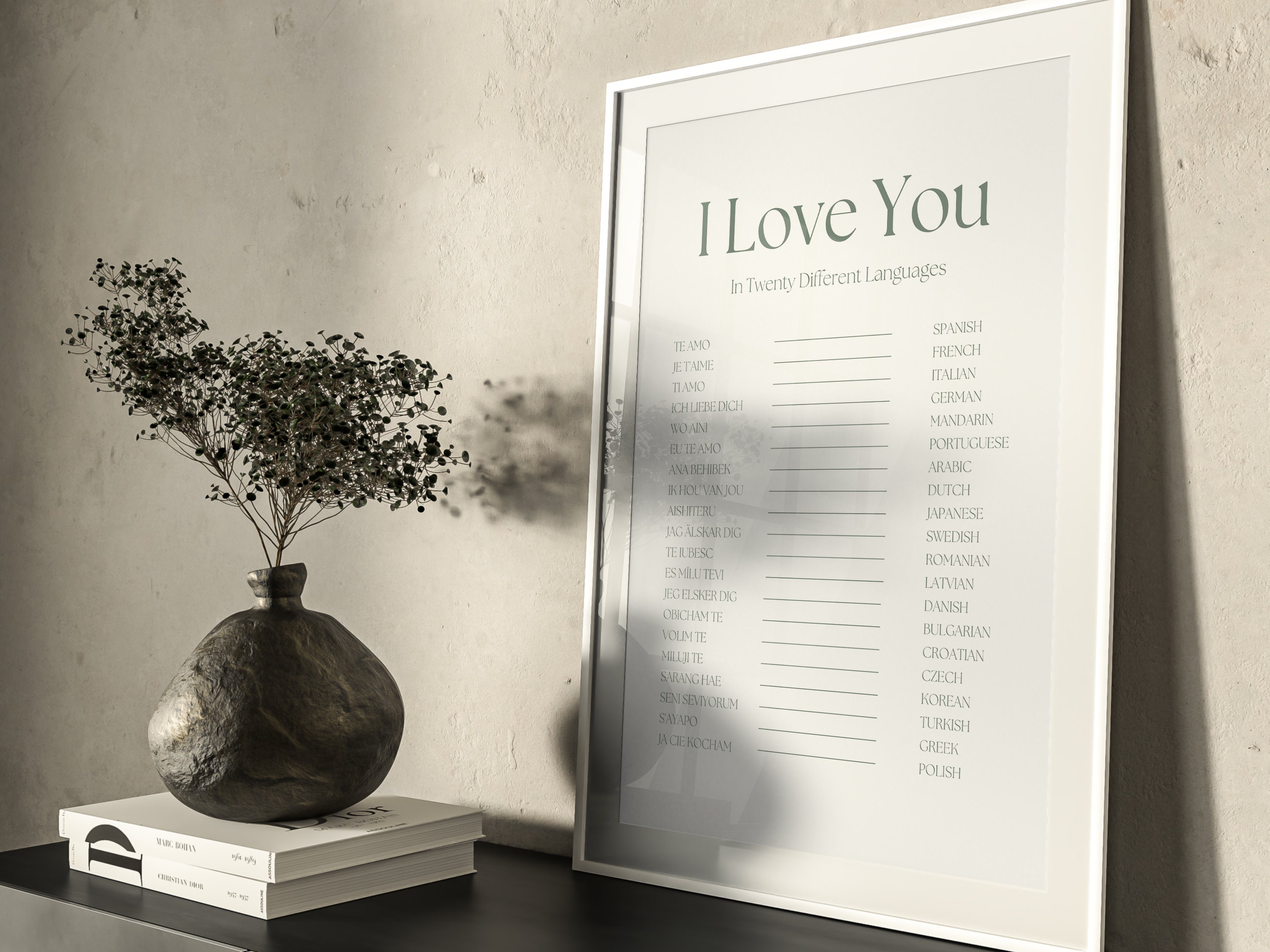 Ich liebe dich Übersetzung Wall Art Printable moderne Schrift - Etsy.de