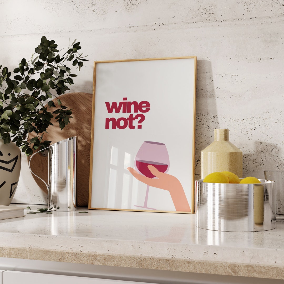 Wein nicht Barwagen Wanddekor Wein Plakat trendige Drucke Jubel Druck ...