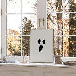 Halloween Wall Art, Cute Ghost Print, Aesthetic Fall Decor, Boho ...