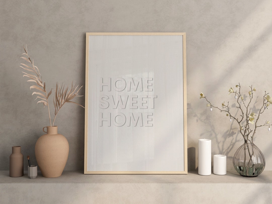 Home Sweet Home Poster, 3D Text Print, Home Quote Print, Trendy Wall ...