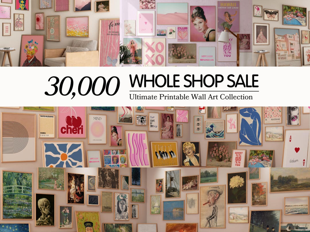 WHOLE SHOP SALE, Mega Bundle, Printable Wall Art, Gallery Wall Set, Bundle Wall Art, Maximalist ...