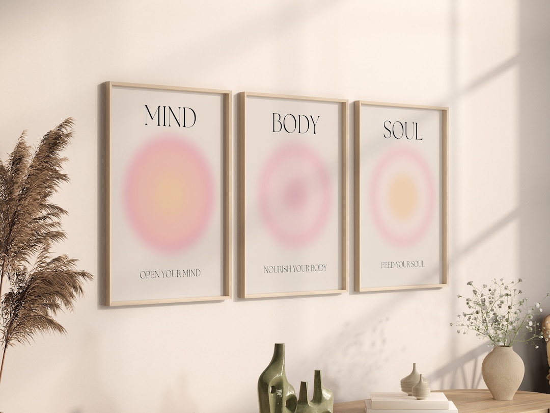 Positive Aura Posters Set of 3, Trendy Wall Art, Spiritual Poster ...