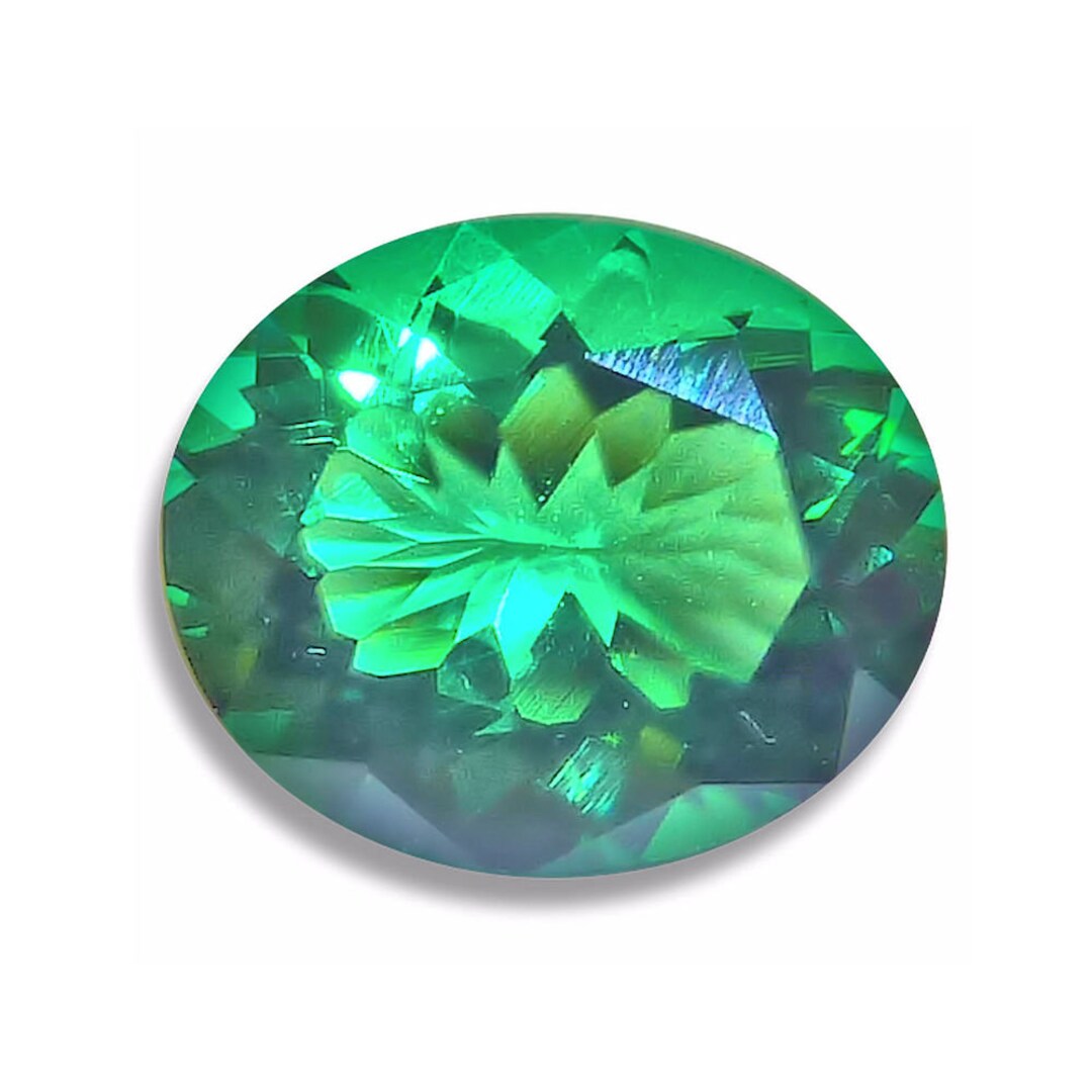 Lab Created HELENITE Emerald Green Oval Faceted Loose Gemstones Since ...