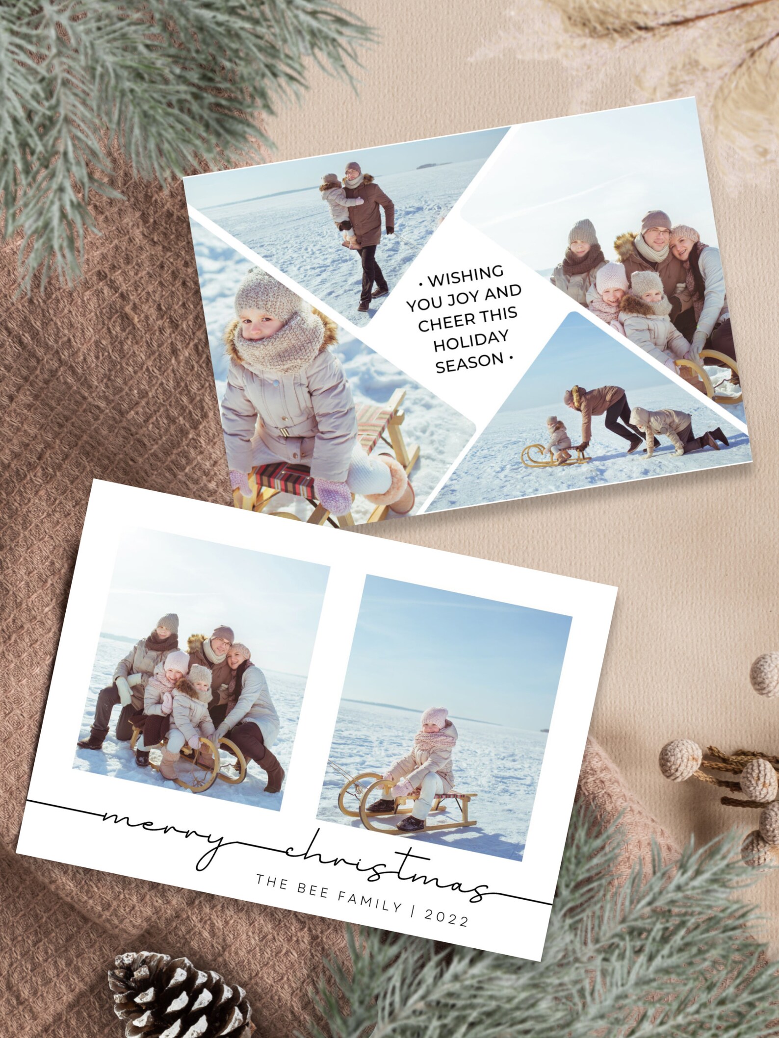 Christmas Card Template, Printable Christmas Card, Editable Holiday ...