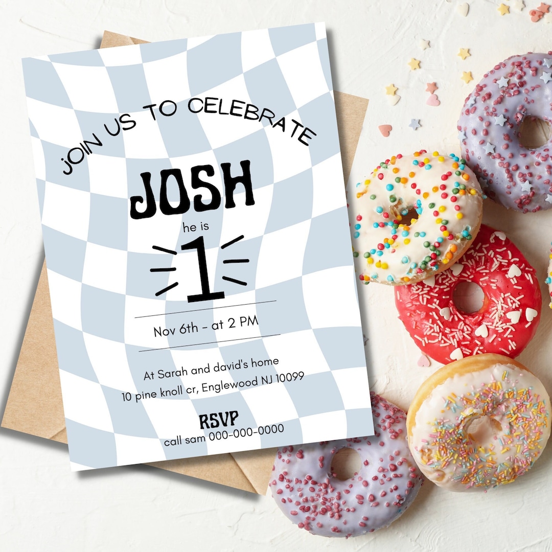 One Happy Dud Invitation, Retro Checkered Birthday Card, Boys Birthday ...