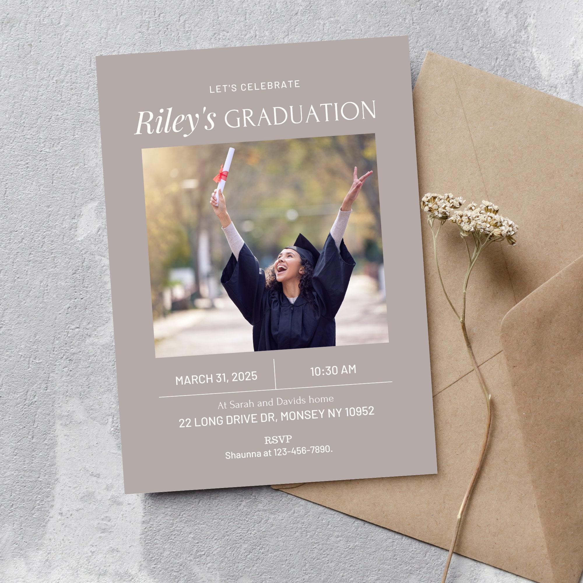 Digital Graduation Invitation, Photo Graduation Announcement, Grad ...