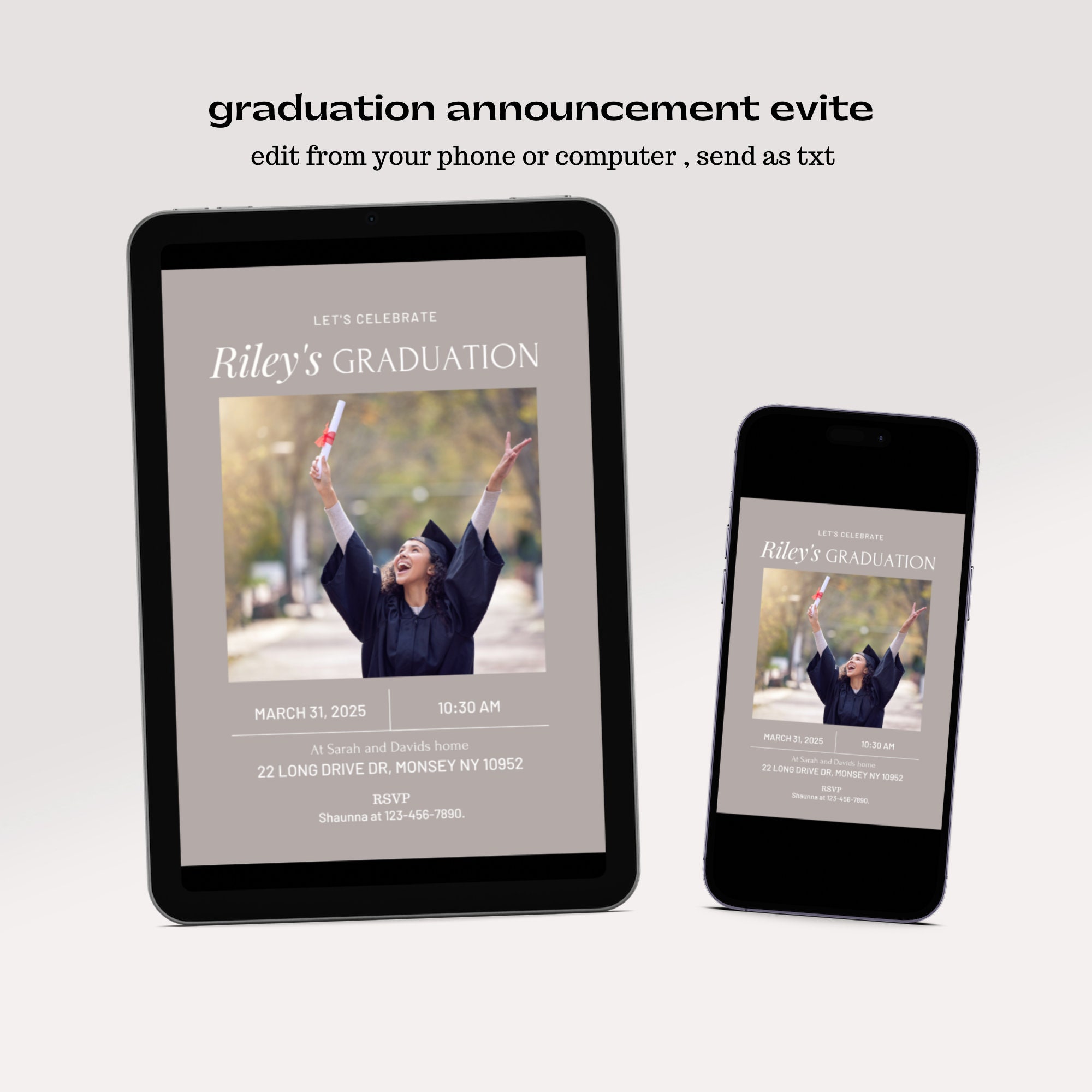Digital Graduation Invitation, Photo Graduation Announcement, Grad ...