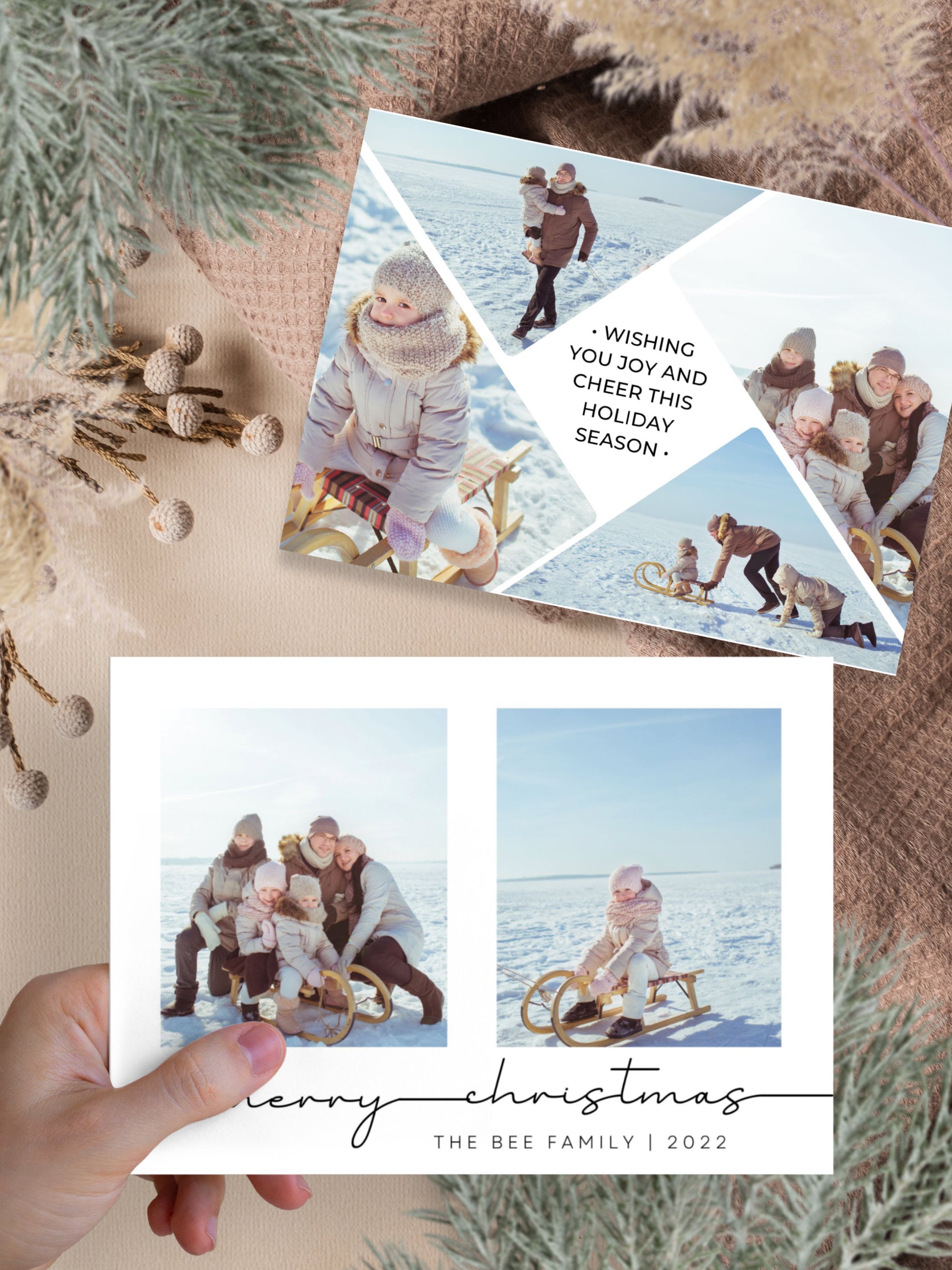 Christmas Card Template, Printable Christmas Card, Editable Holiday ...