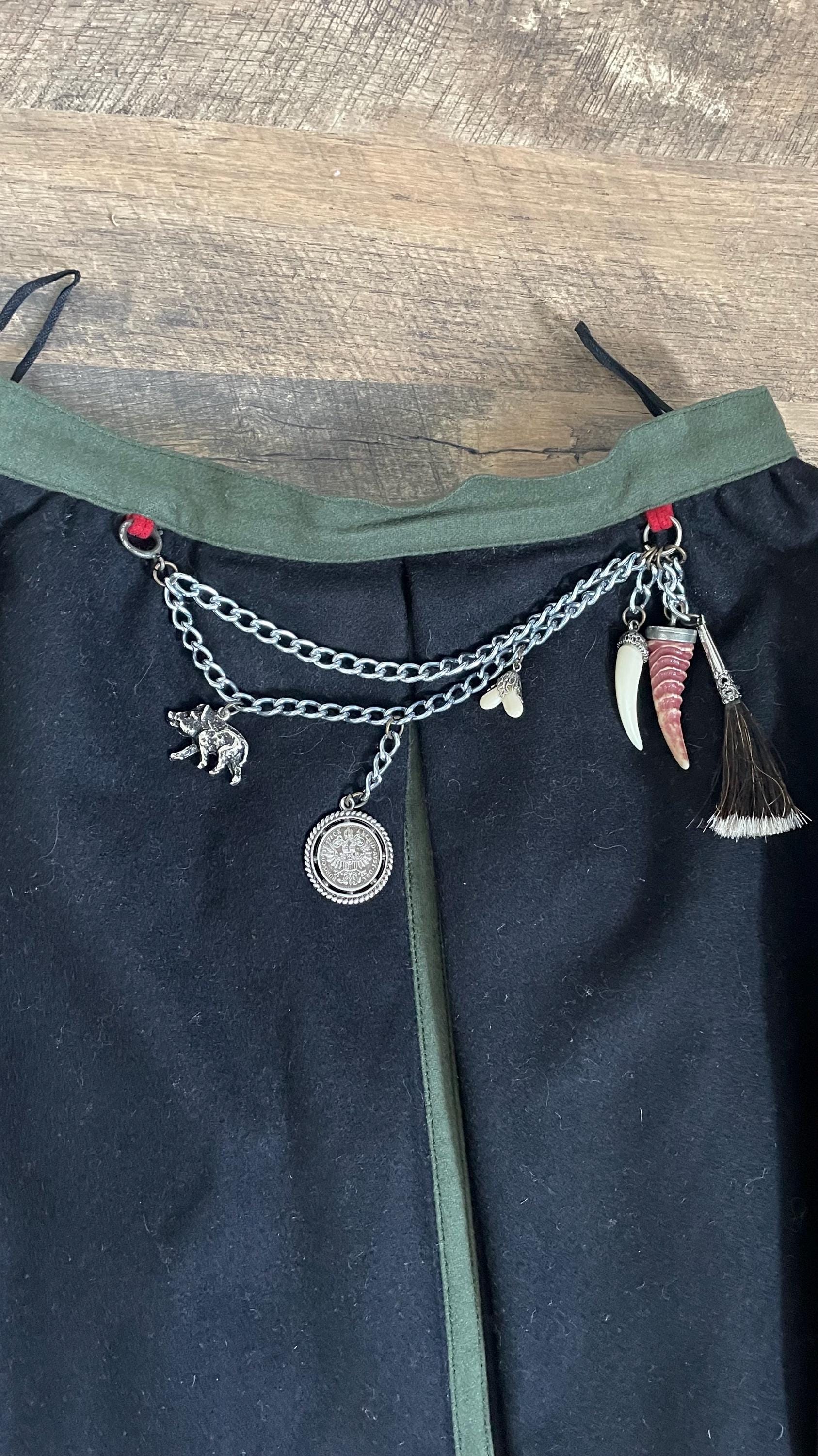 Vintage Tyrolean Wool Skirt With Chain Accents 38 - Etsy