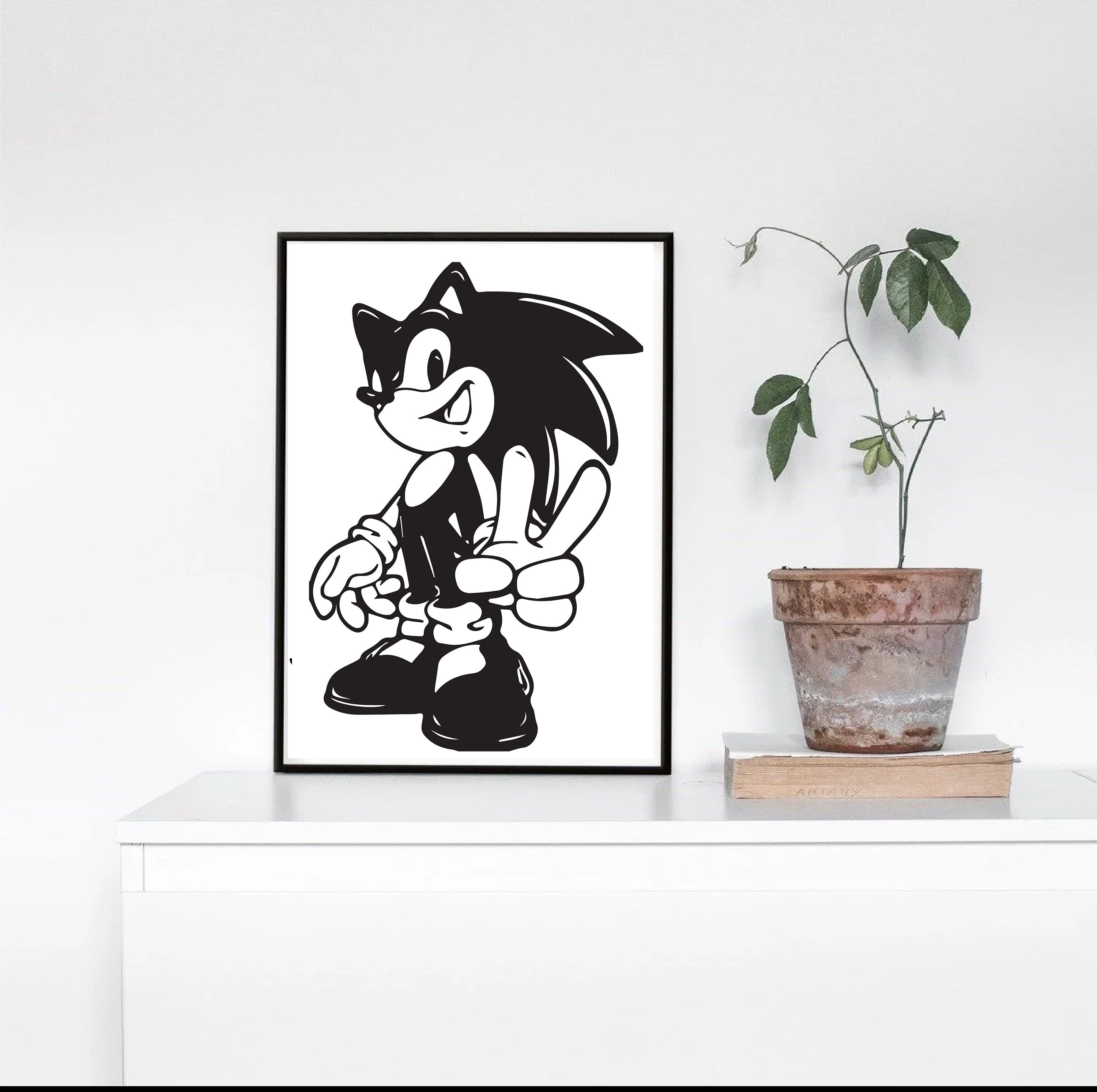 Sonic Svg Png Files Sonic Standing Pdf , Sonic Laser Cut , Sonic Svg ...