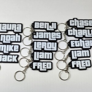 Theft Styled Personalized Keychain GTA Keyring Bag Charm Lunchbox Tag ...