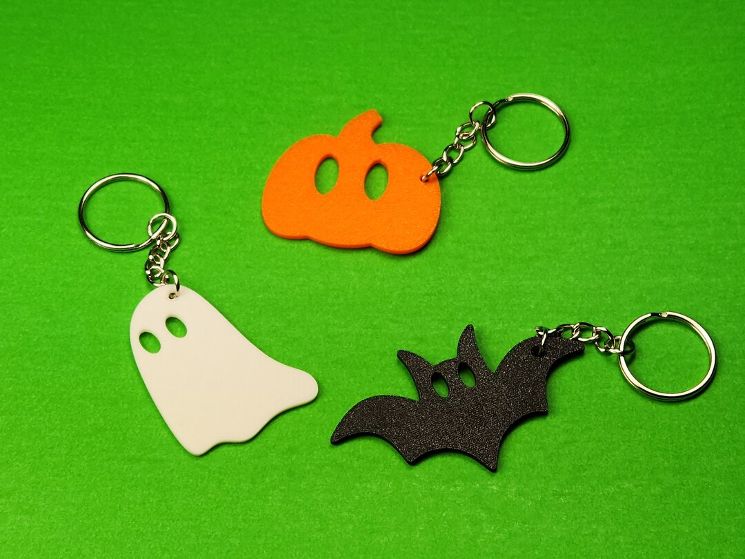 Spooky Ghost Bat & Pumpkin Keychains Bag Charm Lunchbox - Etsy