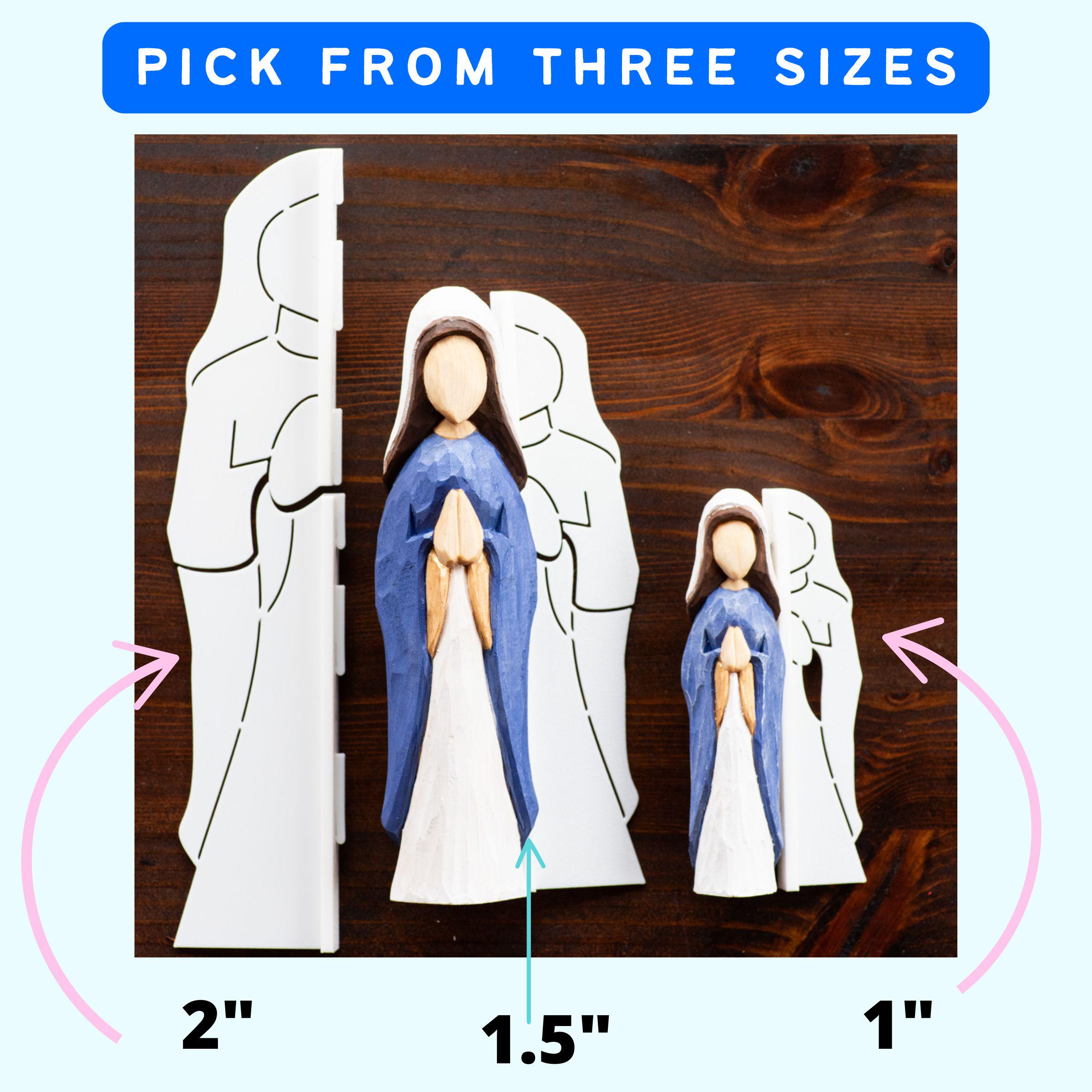 Mother Mary Wood Carving Stencil | 3D Printed Template for Caricature ...