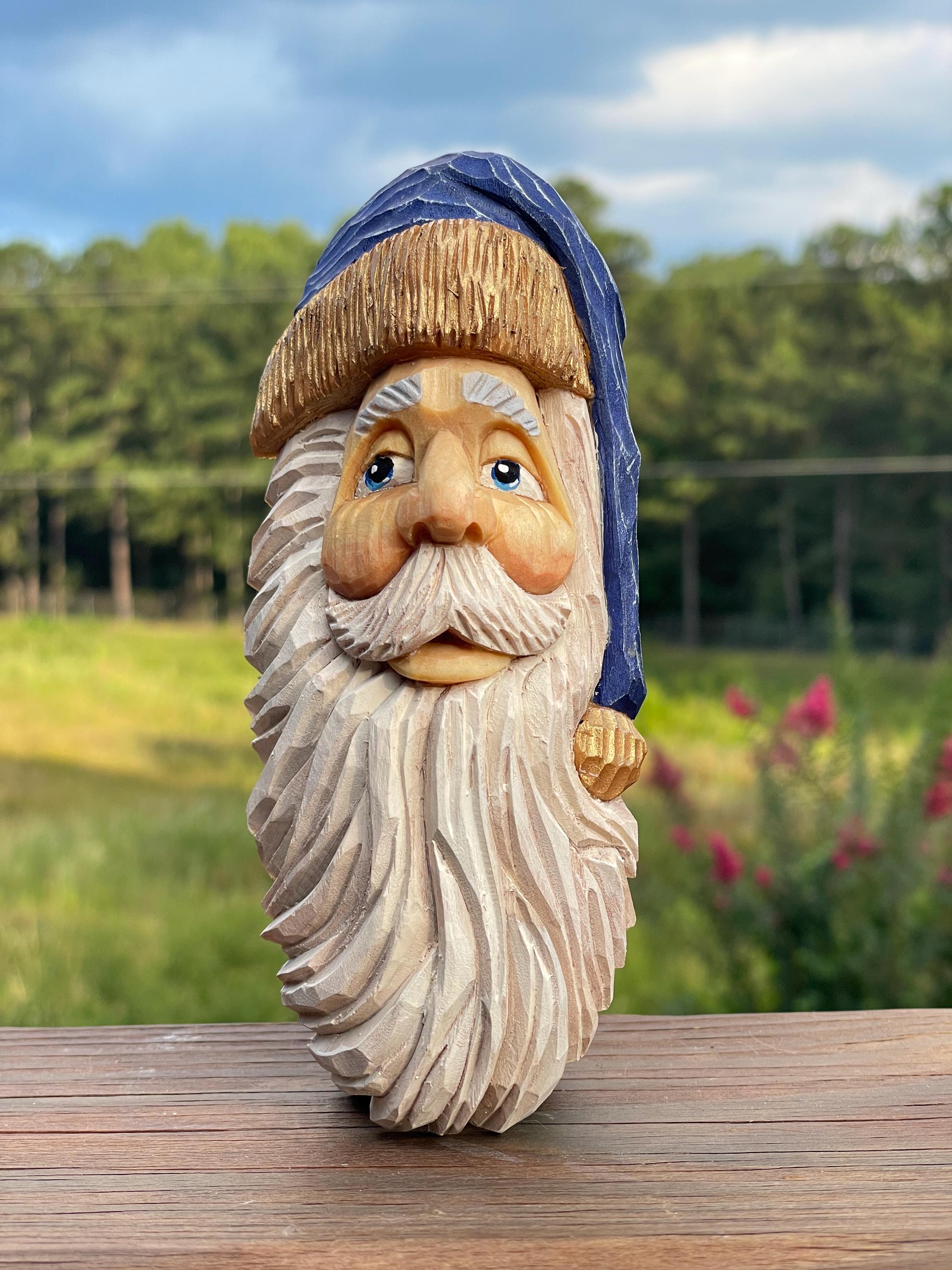 Santa Face Wood Carving Stencil | 3D Printed Template for Caricature ...
