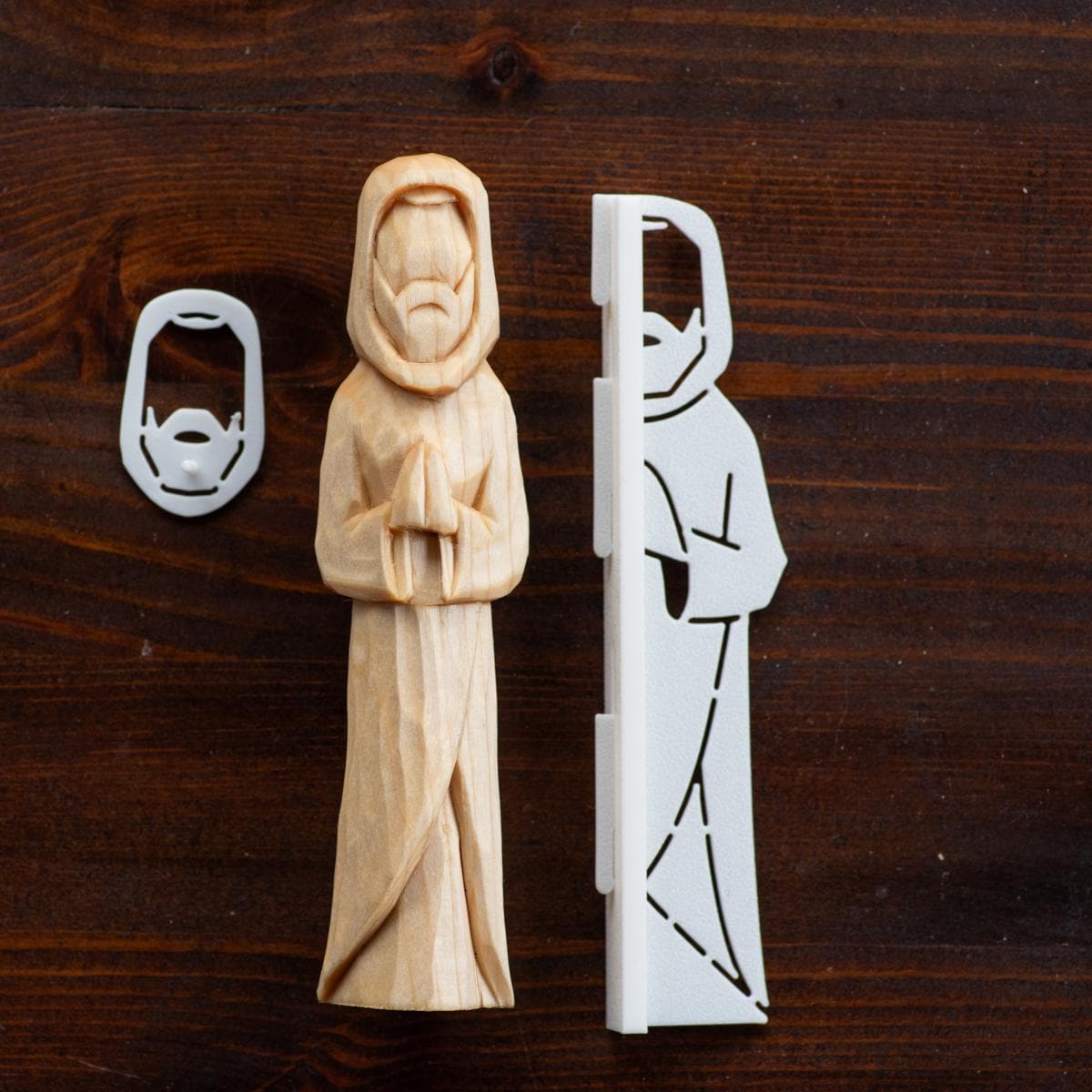 Joseph Nativity Wood Carving Stencil | 3D Printed Template for ...