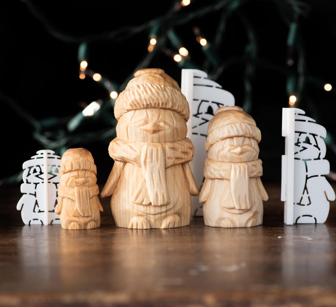 Penguin Wood Carving Stencil | 3D Printed Template for Caricature ...