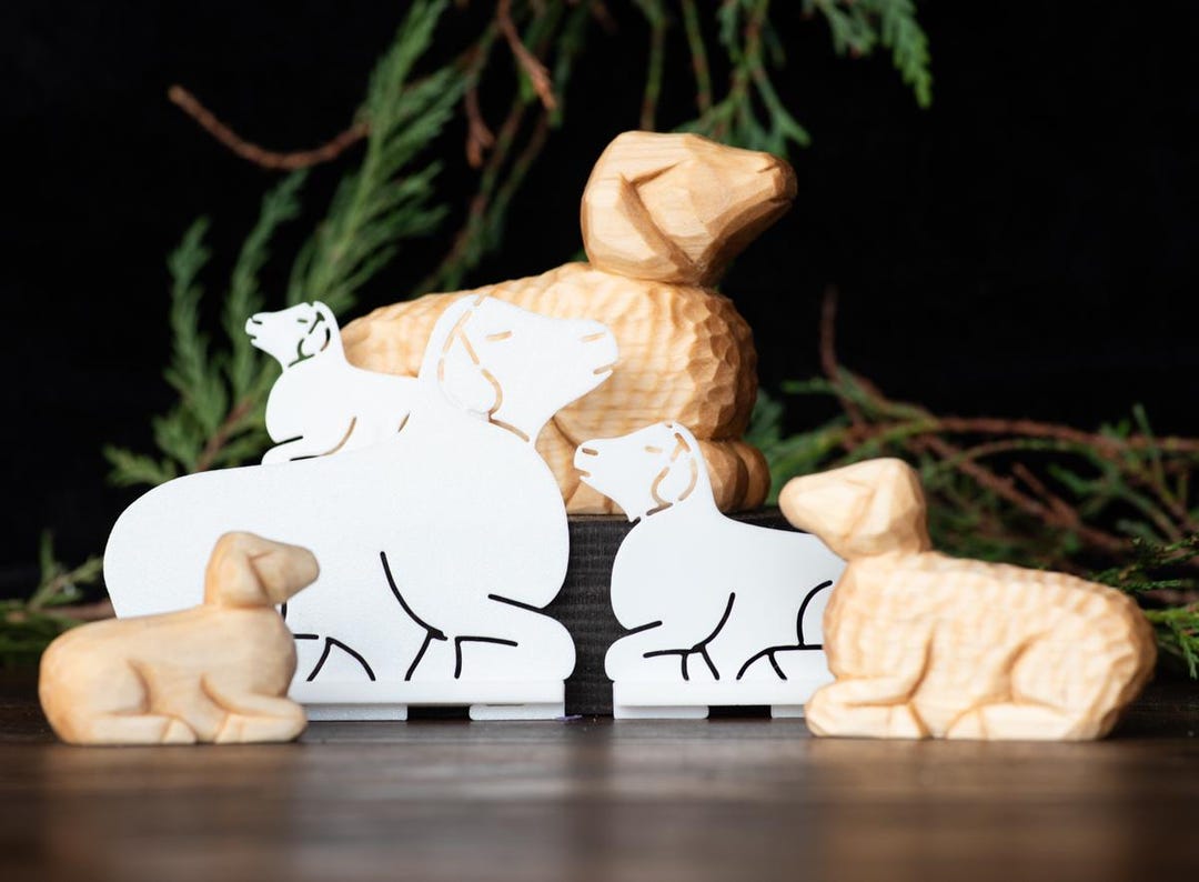 Sheep Nativity Wood Carving Stencil | 3D Printed Template for ...