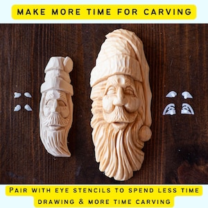 Jolly Santa Face Wood Carving Stencil | 3D Printed Template for ...