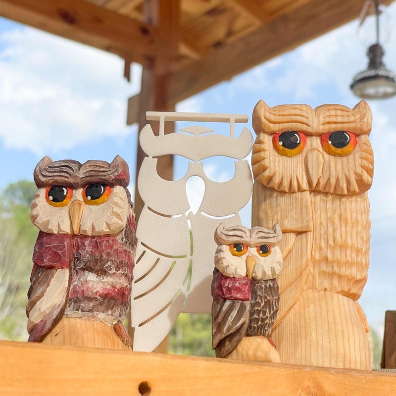 Whittled Wood Owls - Etsy