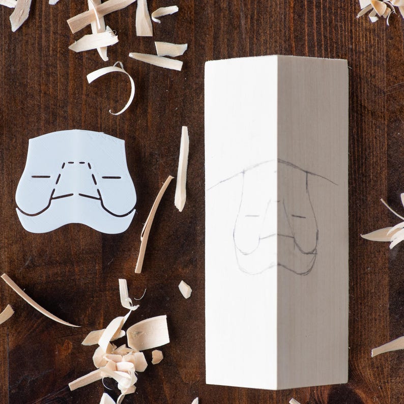 Santa Face Wood Carving Stencil | 3D Printed Template for Caricature ...