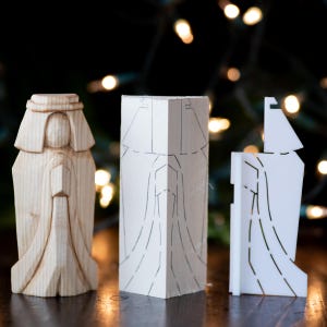 Nativity Set Carving Stencil W/ Joseph, Mary, and Baby Jesus in a ...