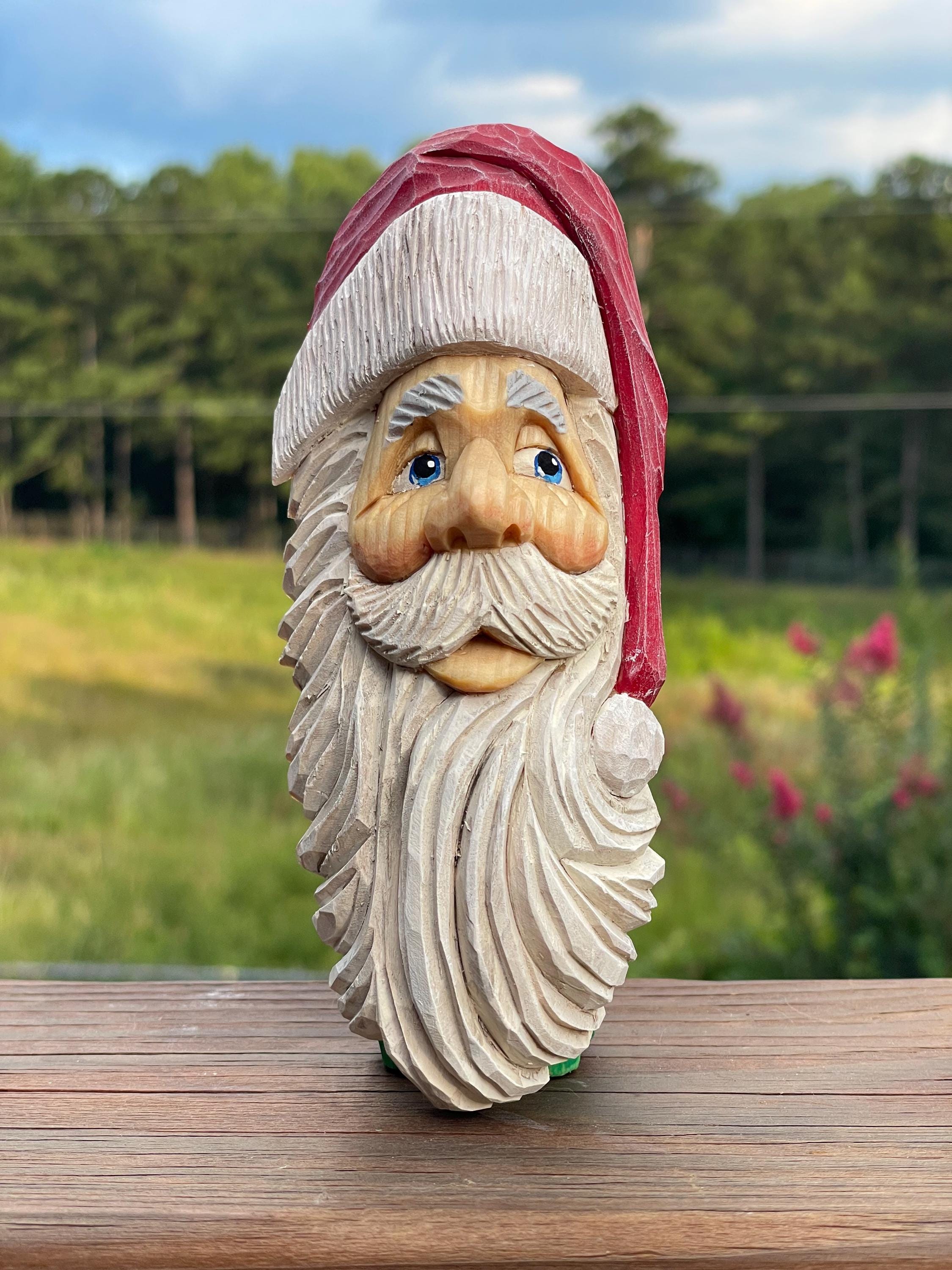 Santa Face Wood Carving Stencil | 3D Printed Template for Caricature ...