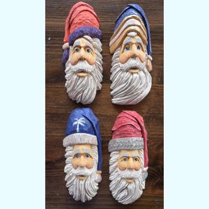 Santa Face Wood Carving Stencil | 3D Printed Template for Caricature ...