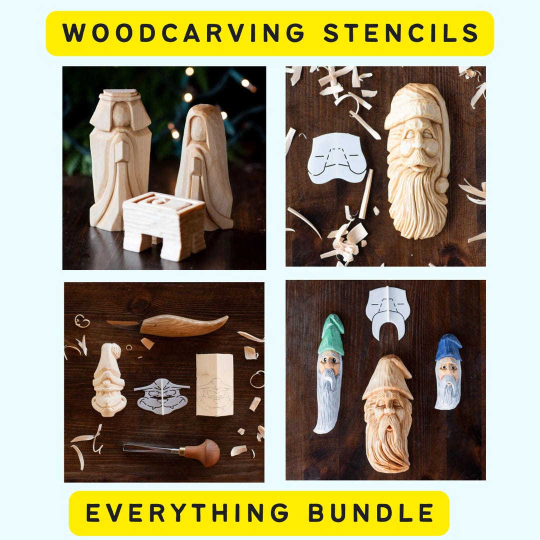 Wood Carving Stencil EVERYTHING Bundle | 3D Printed Templates for ...