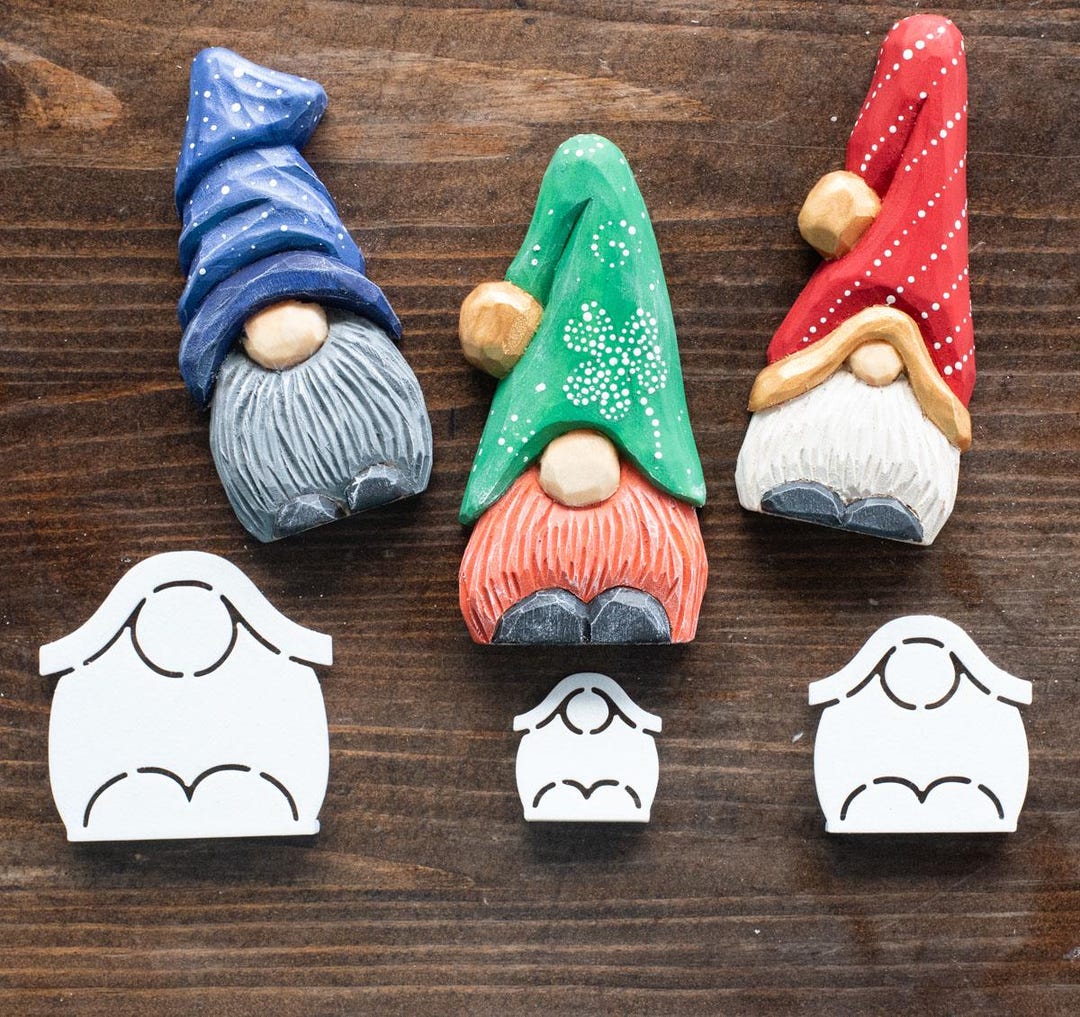 Gnome Wood Carving Stencil SET | 3D Printed Template for Caricature ...