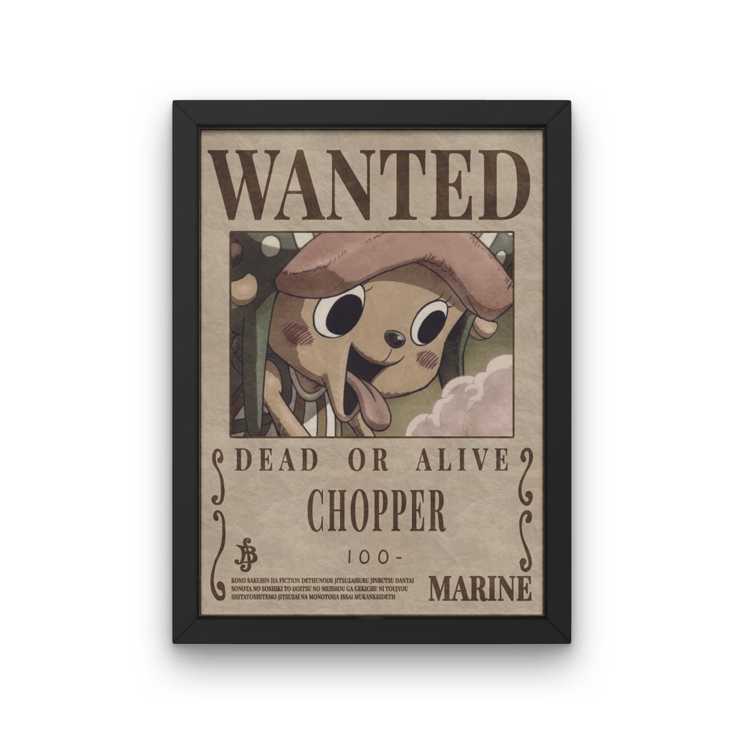 Chopper One Piece Wanted Bounty Posters Mugiwara Bounty - Etsy