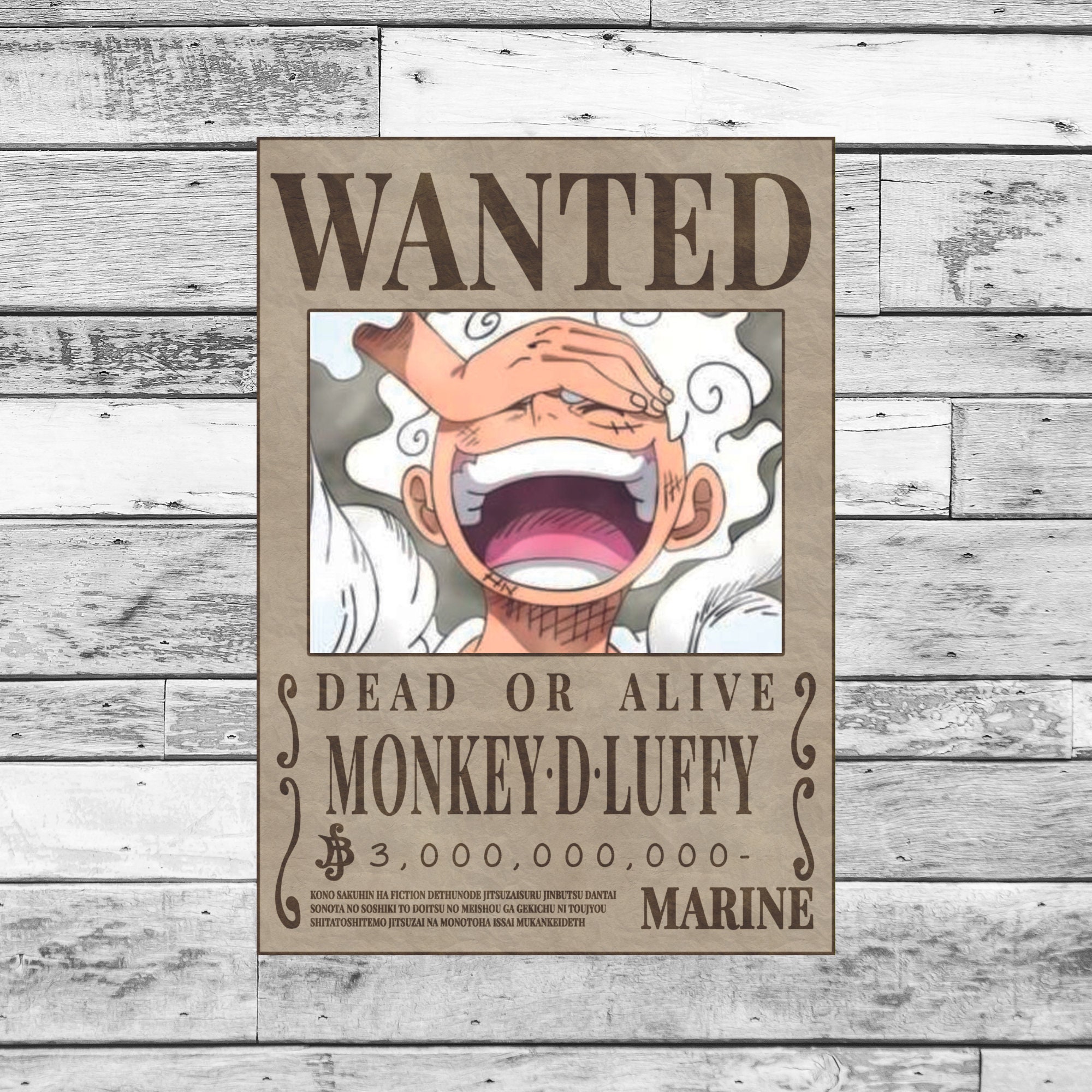 Luffy 3b One Piece Wanted Bounty Posters Mugiwara Bounty - Etsy Ireland