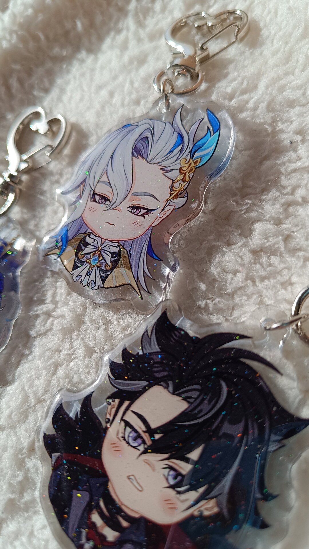 Genshin Impact Double-sided Sparkly Keychains furina neuvillette ...