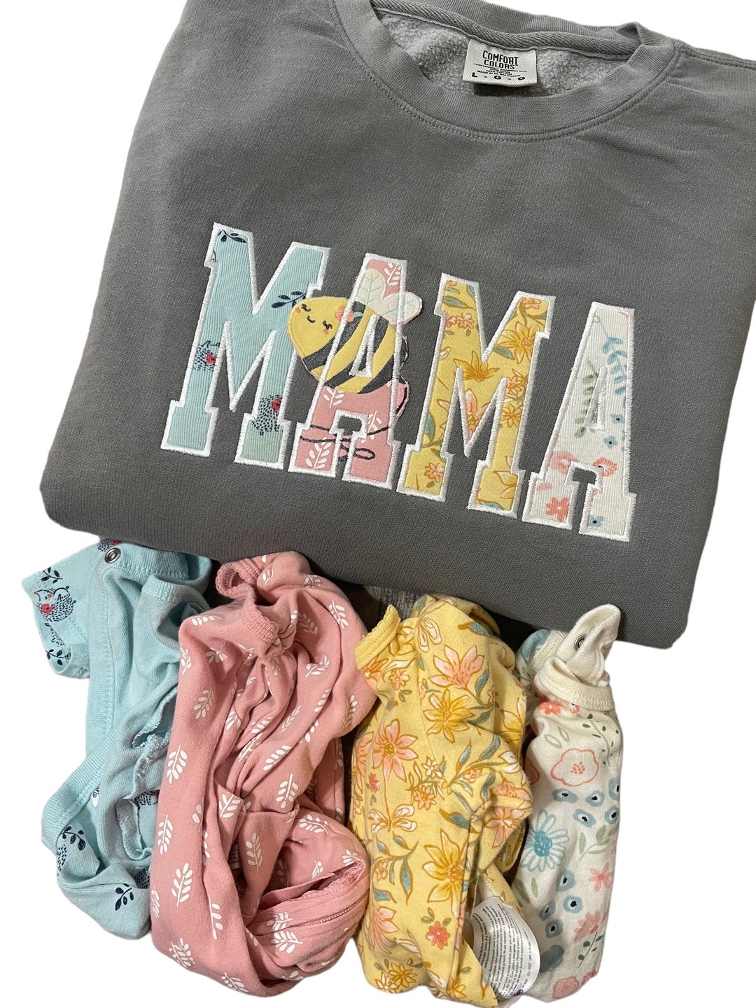Personalized Embroidered Mama Sweatshirt Baby Clothes Sweatshirt Floral ...