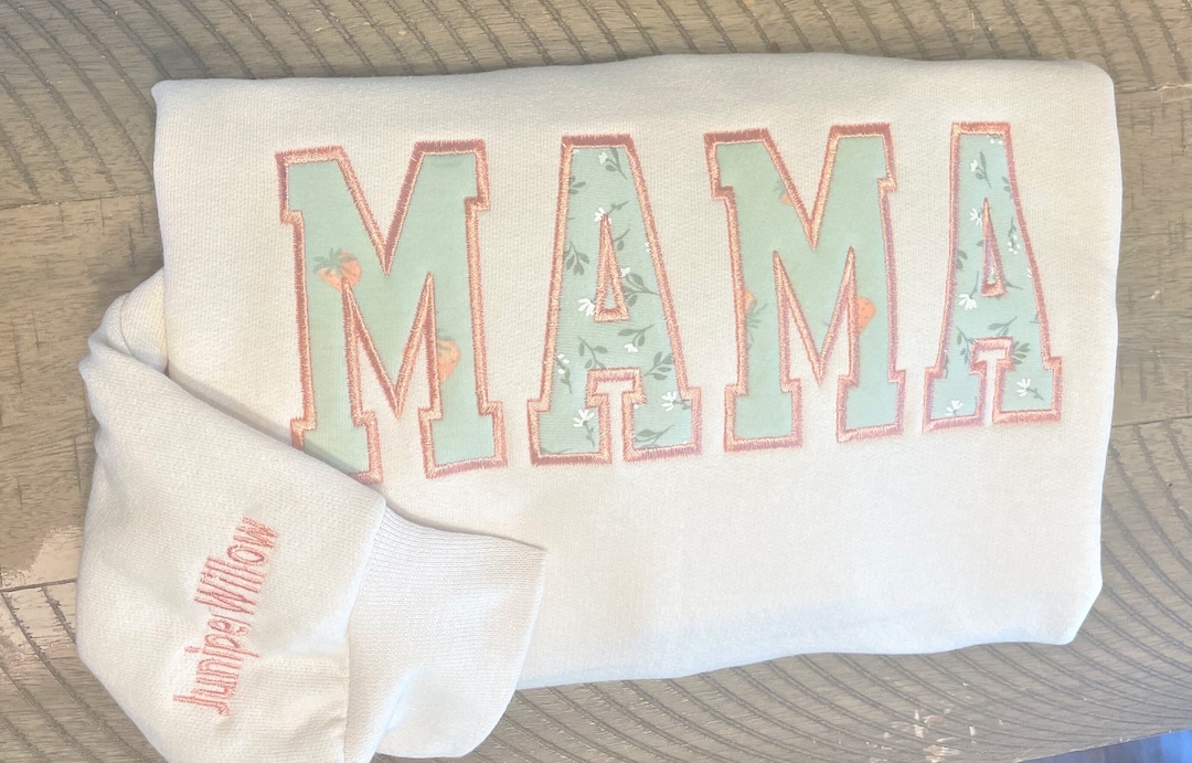 Personalized Embroidered Mama Sweatshirt Baby Clothes Sweatshirt Floral ...