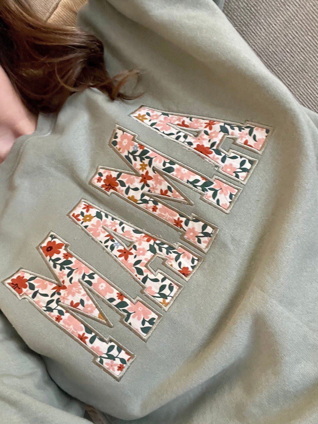 Personalized Embroidered Mama Sweatshirt | Floral Mama Shirt | Custom ...