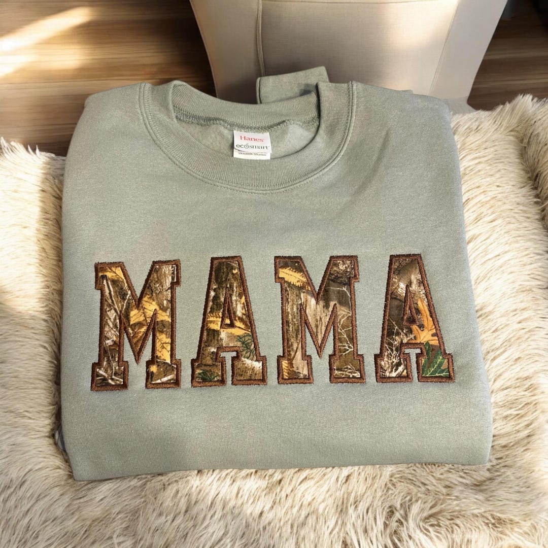 Camo MAMA Appliqué Sweatshirt: Hunting Season Mom Crewneck - Etsy