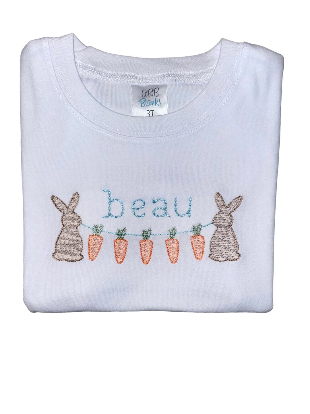 Personalized Embroidered Easter Bunny Shirt: Custom Carrot Garland ...