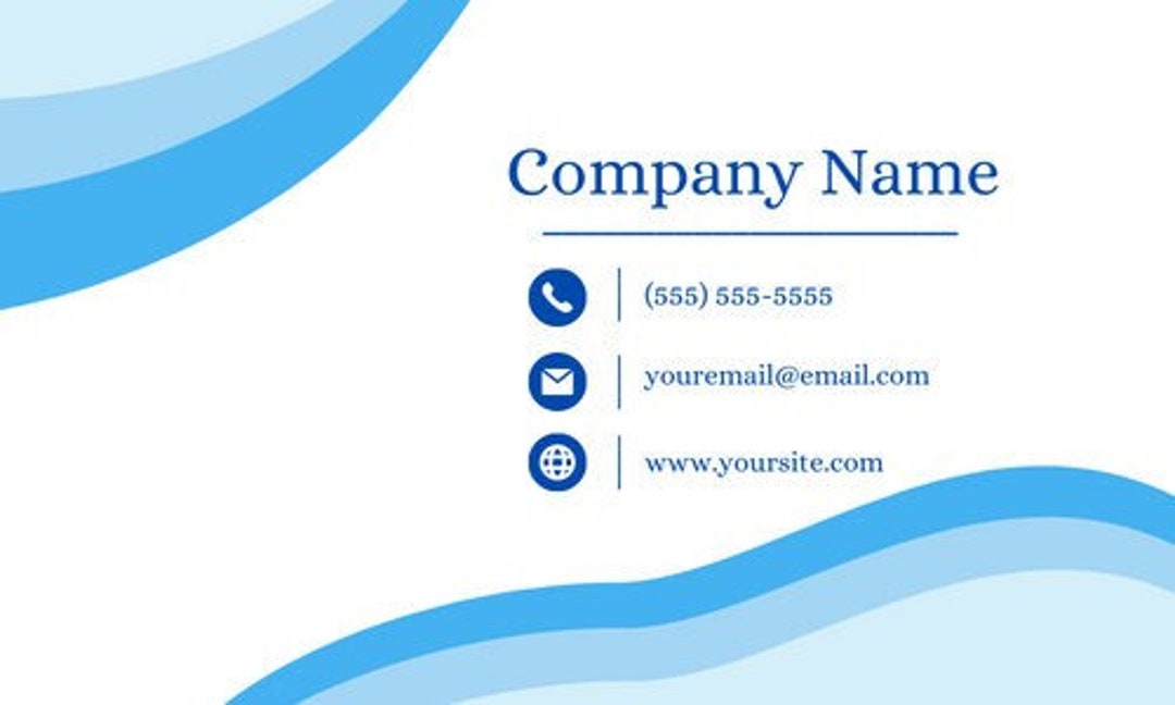 Simple Blue Business Card - Etsy